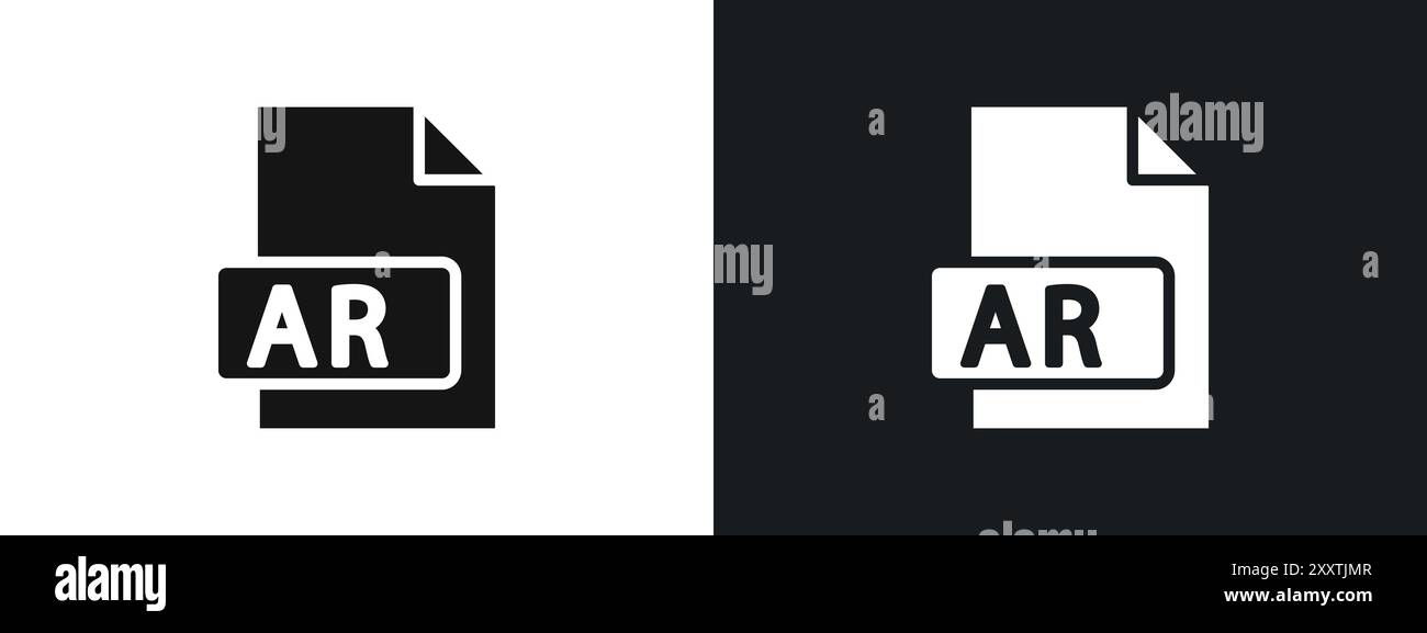 AR File Document Icon linear vector graphics sign or symbol set for web ...