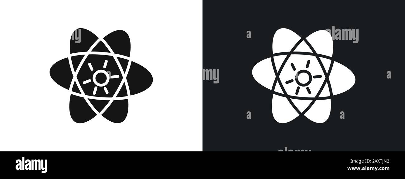 Atomic Scientific icon linear vector graphics sign or symbol set for ...