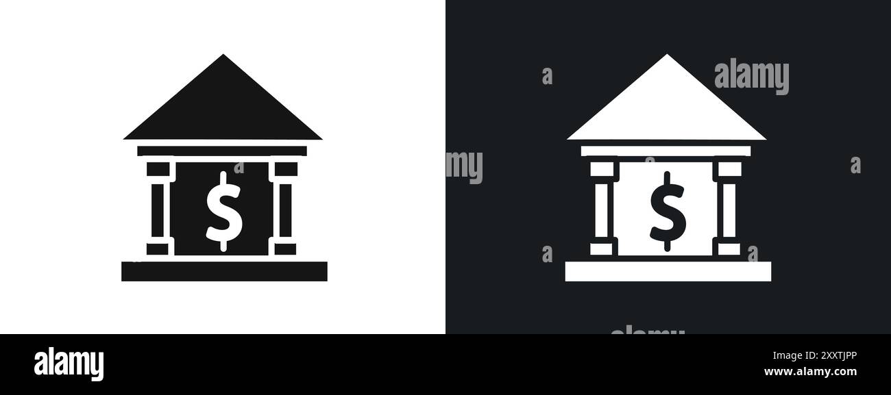 Bank icon linear vector graphics sign or symbol set for web app ui Stock Vector Image & Art - Alamy