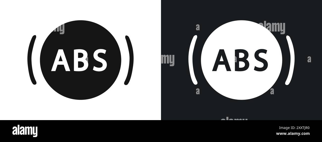 Automotive ABS icon linear vector graphics sign or symbol set for web app ui Stock Vector Image ...