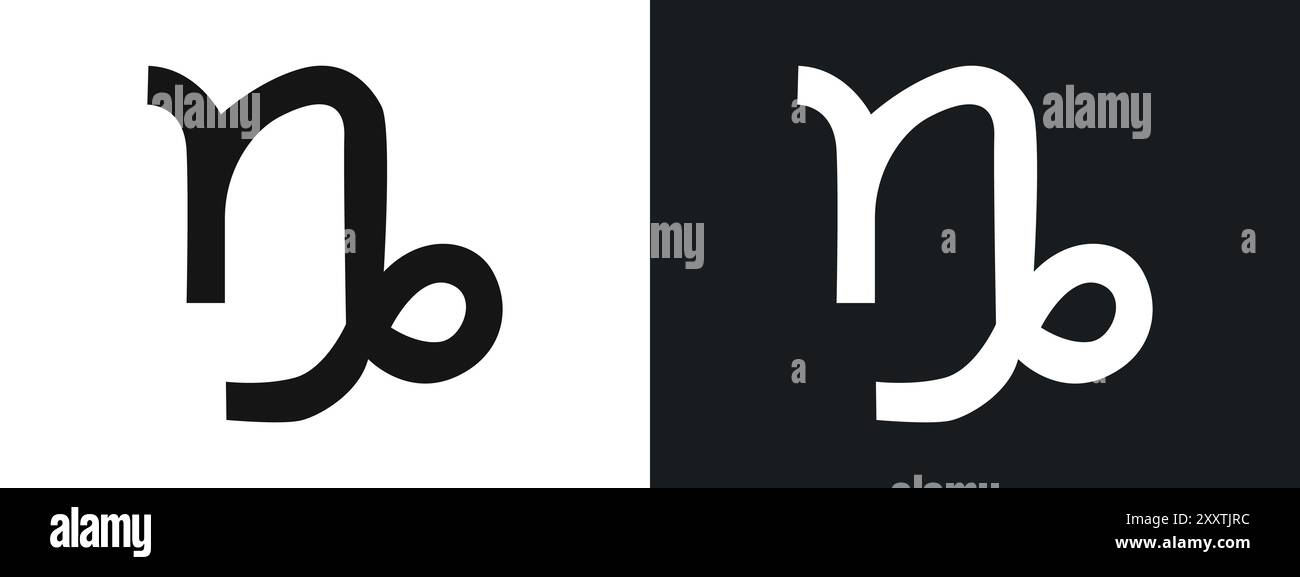 Capricorn Zodiac Sign Icon Linear Vector Graphics Sign Or Symbol Set For Web App Ui Stock Vector