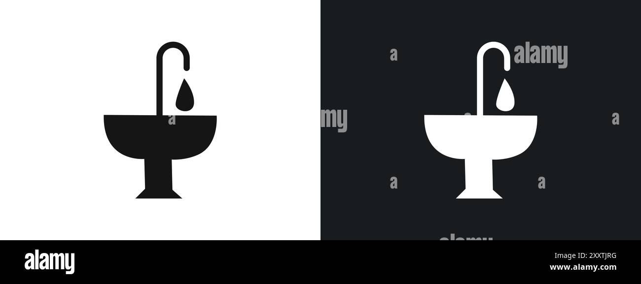 Bathroom sink icon linear vector graphics sign or symbol set for web app ui Stock Vector Image ...