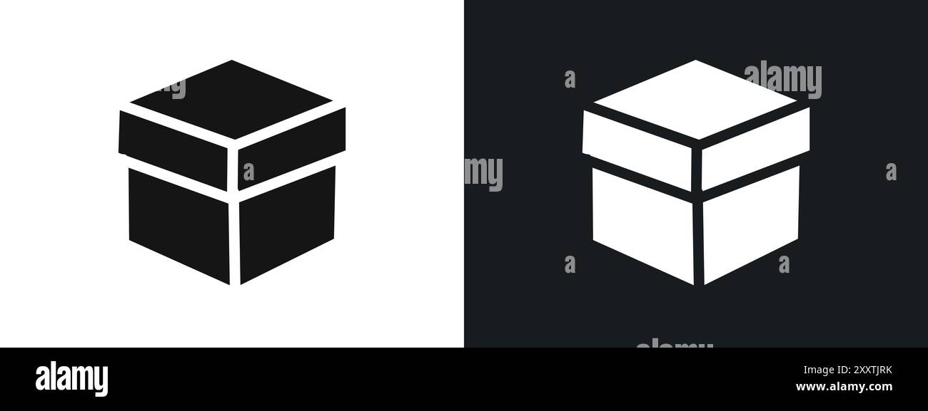 Box icon linear vector graphics sign or symbol set for web app ui Stock ...