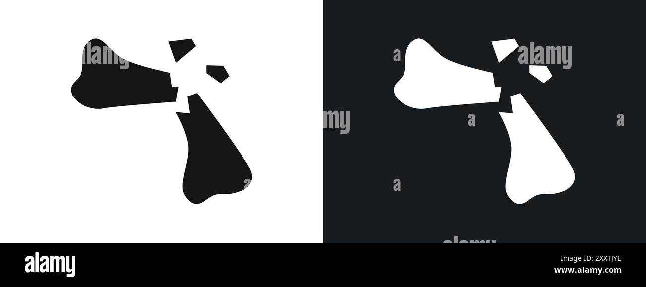 Broken bone icon linear vector graphics sign or symbol set for web app ui Stock Vector Image ...