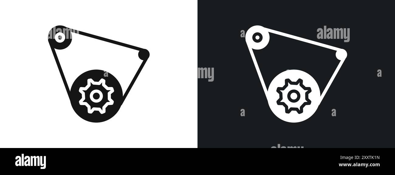 belt drive icon linear vector graphics sign or symbol set for web app ...
