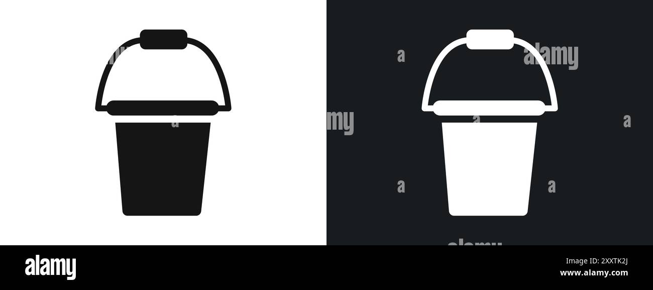 bucket icon linear vector graphics sign or symbol set for web app ui ...