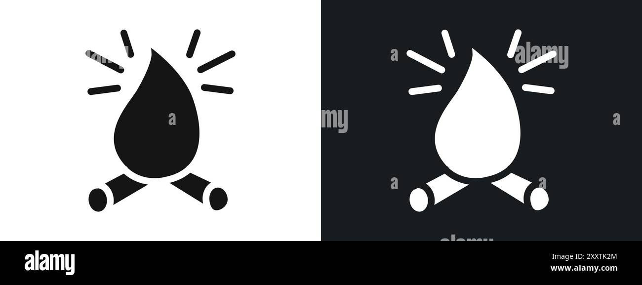 Campfire icon linear vector graphics sign or symbol set for web app ui ...