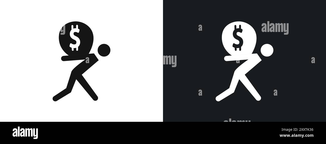 Debt holders icon linear vector graphics sign or symbol set for web app ...