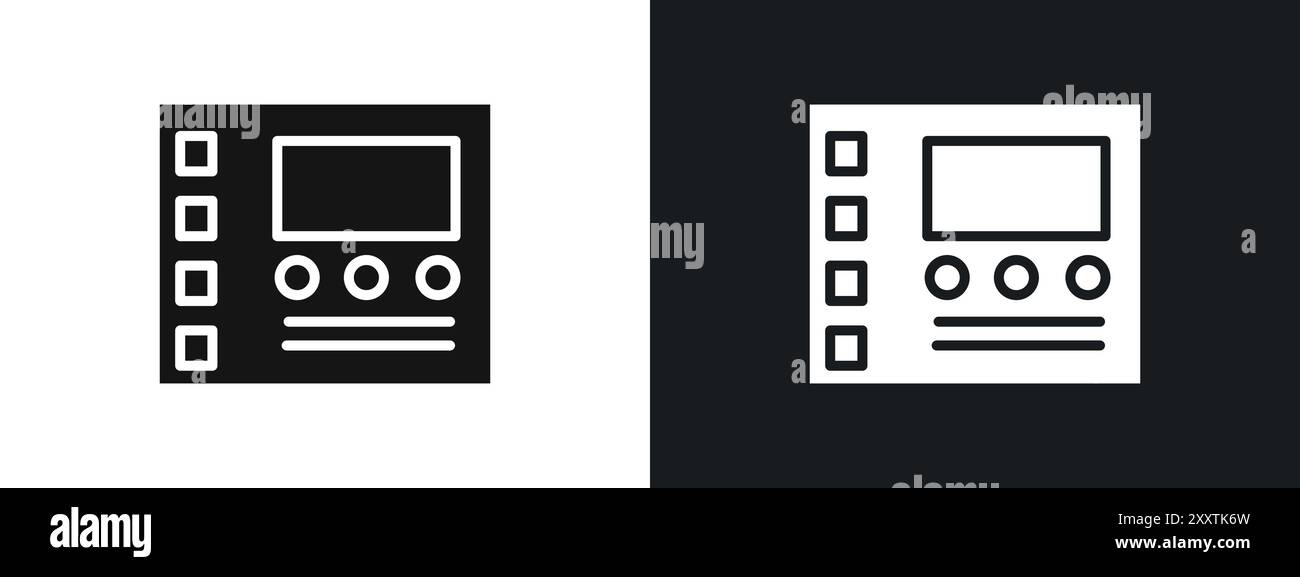 Control Panel Icon Linear Vector Graphics Sign Or Symbol Set For Web App Ui Stock Vector Image