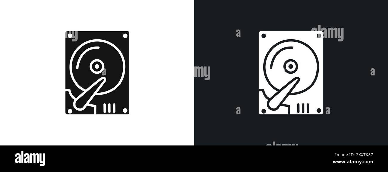 Hard disk drive icon linear vector graphics sign or symbol set for web app ui Stock Vector Image ...