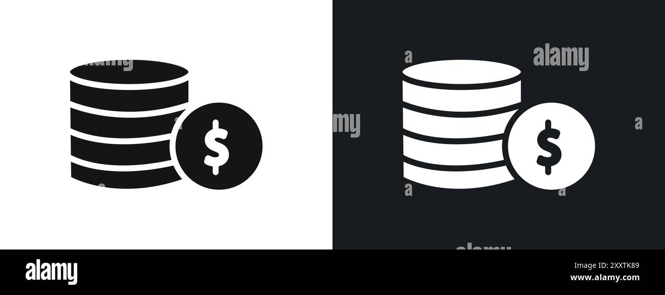 Coin stack icon linear vector graphics sign or symbol set for web app ui Stock Vector Image ...