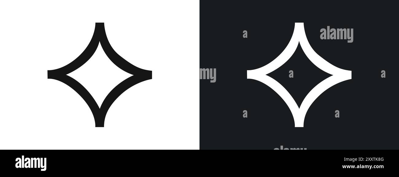 Diamond star icon linear vector graphics sign or symbol set for web app ...