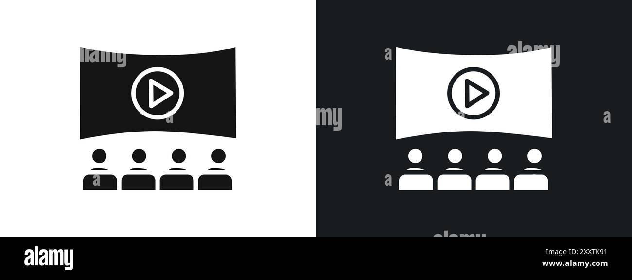 cinema audience icon linear vector graphics sign or symbol set for web app ui Stock Vector Image ...