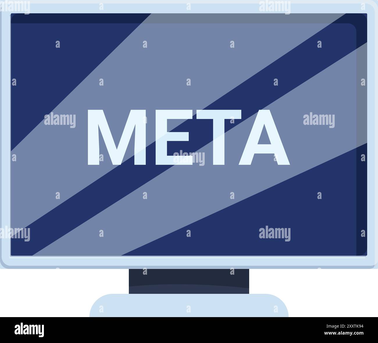 Computer screen displaying the word meta, representing the concept of ...