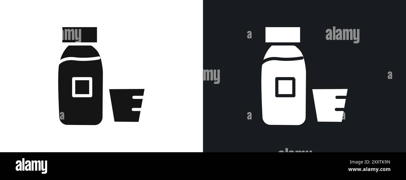 cough syrup icon linear vector graphics sign or symbol set for web app ...