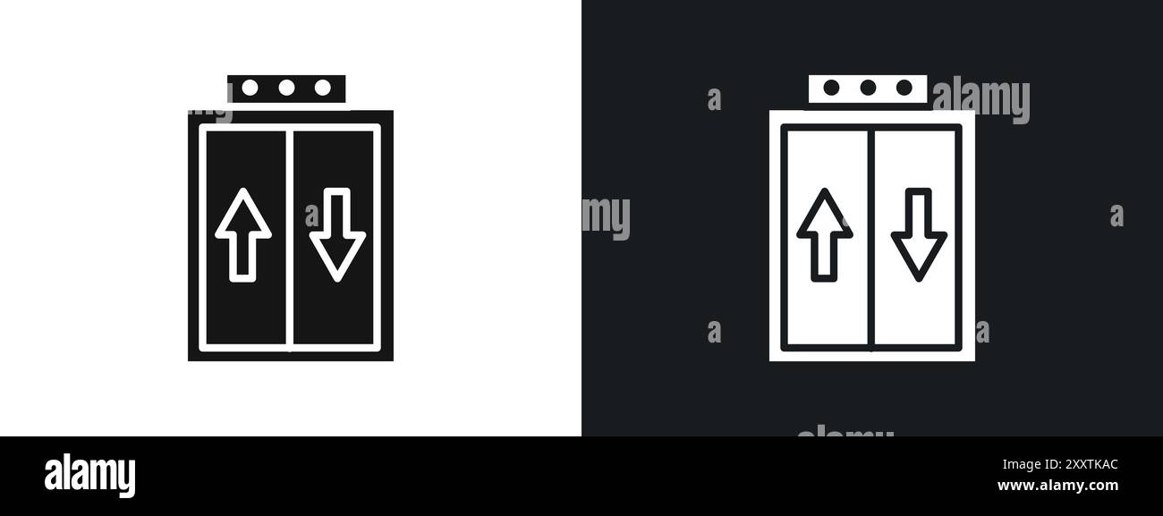 Elevator lift icon linear vector graphics sign or symbol set for web ...