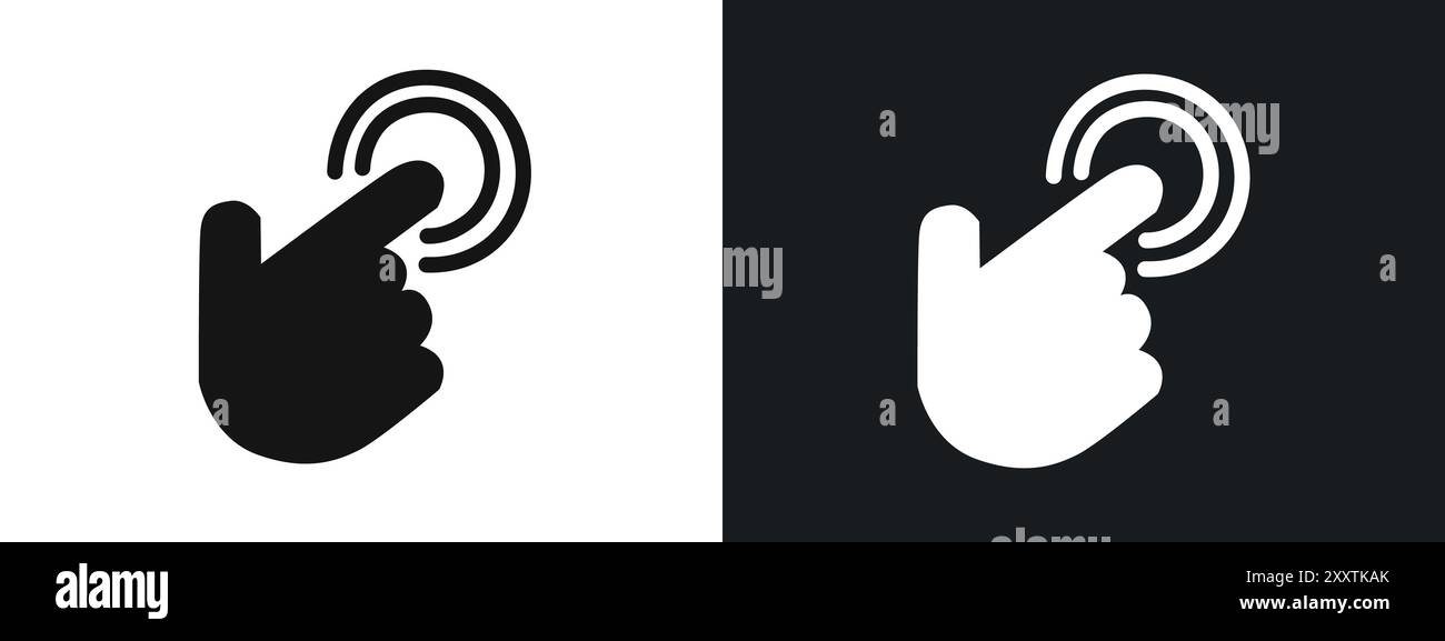 Hand clicking icon linear vector graphics sign or symbol set for web app ui Stock Vector Image ...