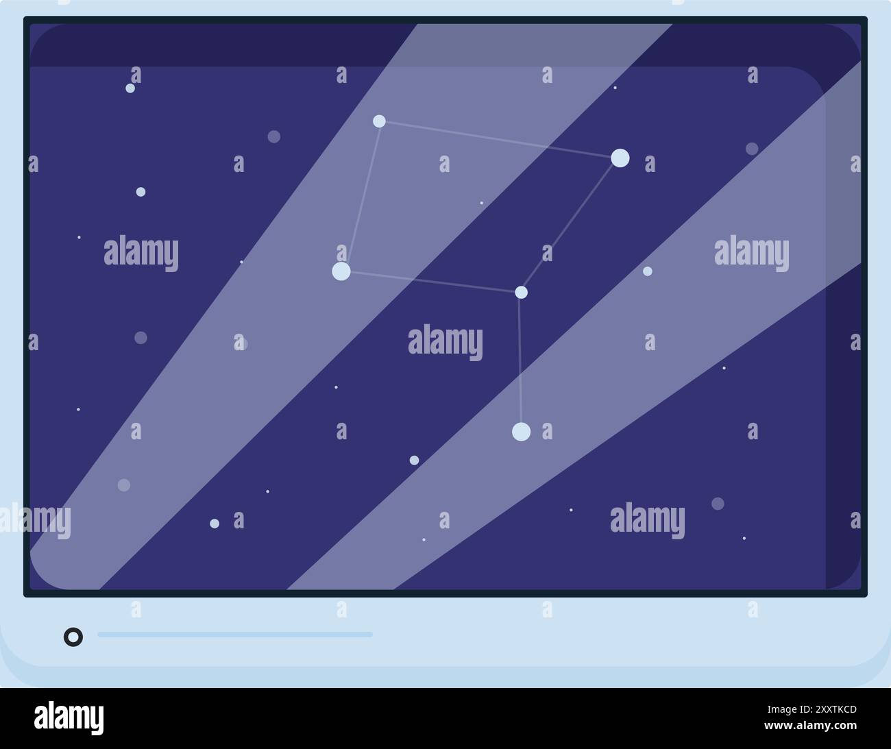 Computer monitor displaying a constellation of stars in the night sky ...