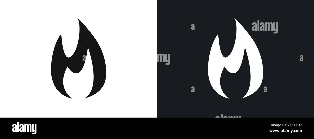 Flame Fire Icon linear vector graphics sign or symbol set for web app ui Stock Vector Image ...