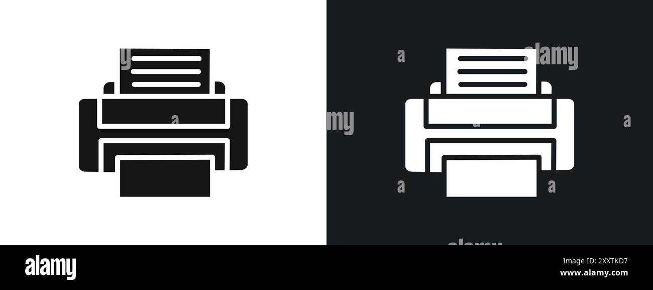 Document printing icon linear vector graphics sign or symbol set for web app ui Stock Vector ...