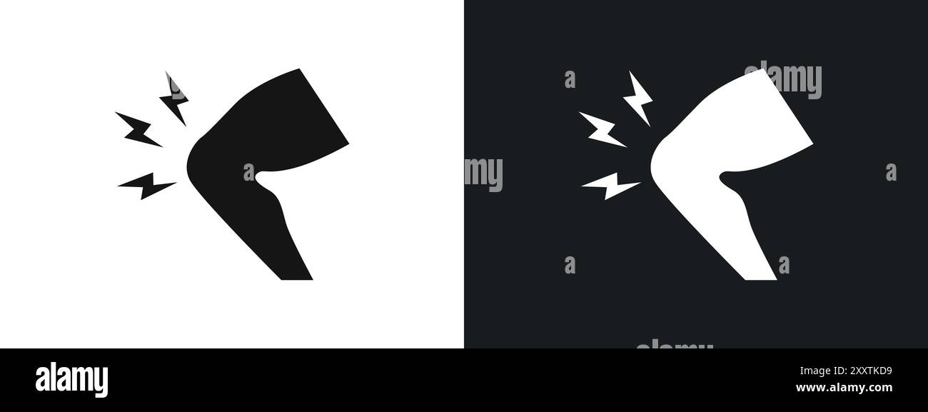 Knee pain icon linear vector graphics sign or symbol set for web app ui ...
