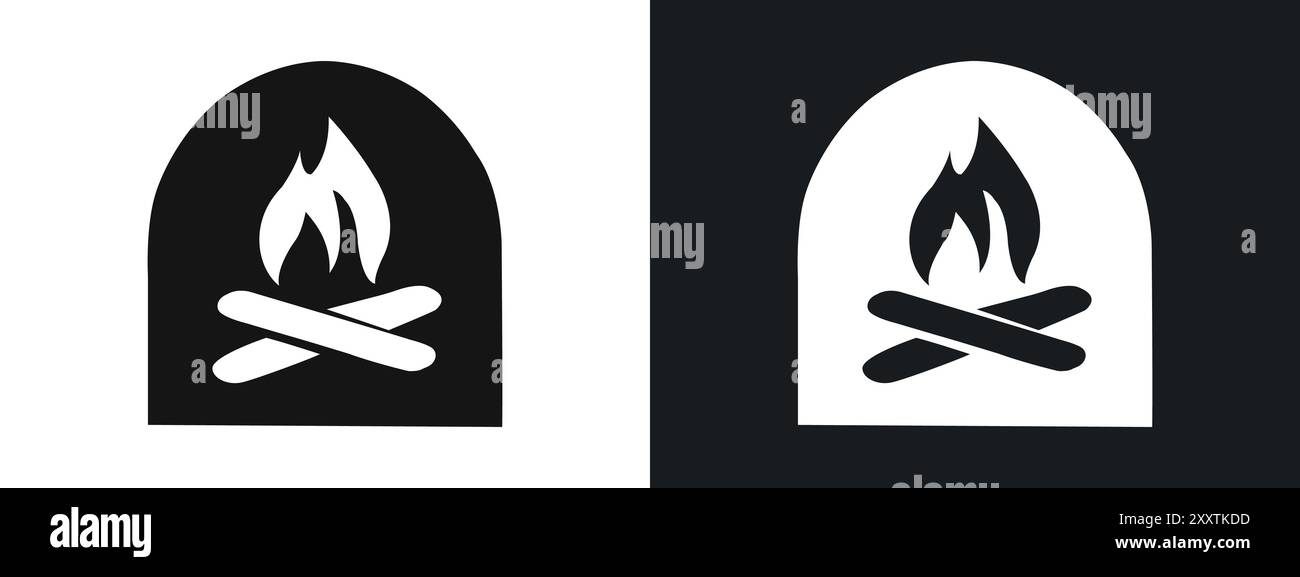 Fireplace icon linear vector graphics sign or symbol set for web app ui Stock Vector Image & Art ...