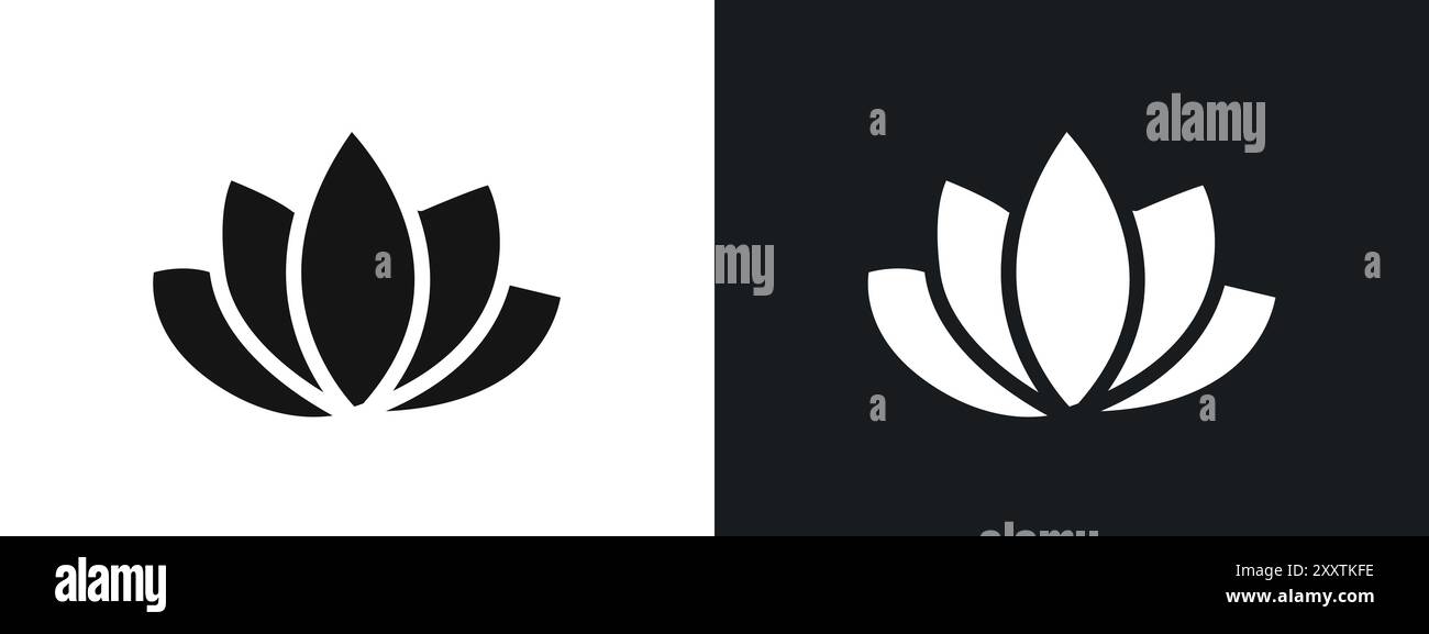 Lotus Icon linear vector graphics sign or symbol set for web app ui ...