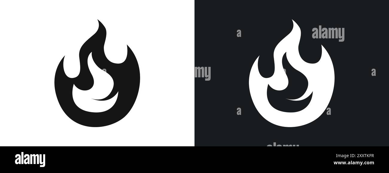 Fire Icon linear vector graphics sign or symbol set for web app ui ...