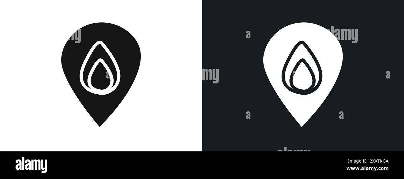 fire location icon linear vector graphics sign or symbol set for web app ui Stock Vector Image ...