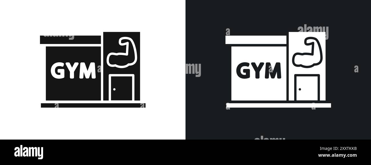 gym fitness center icon linear vector graphics sign or symbol set for ...