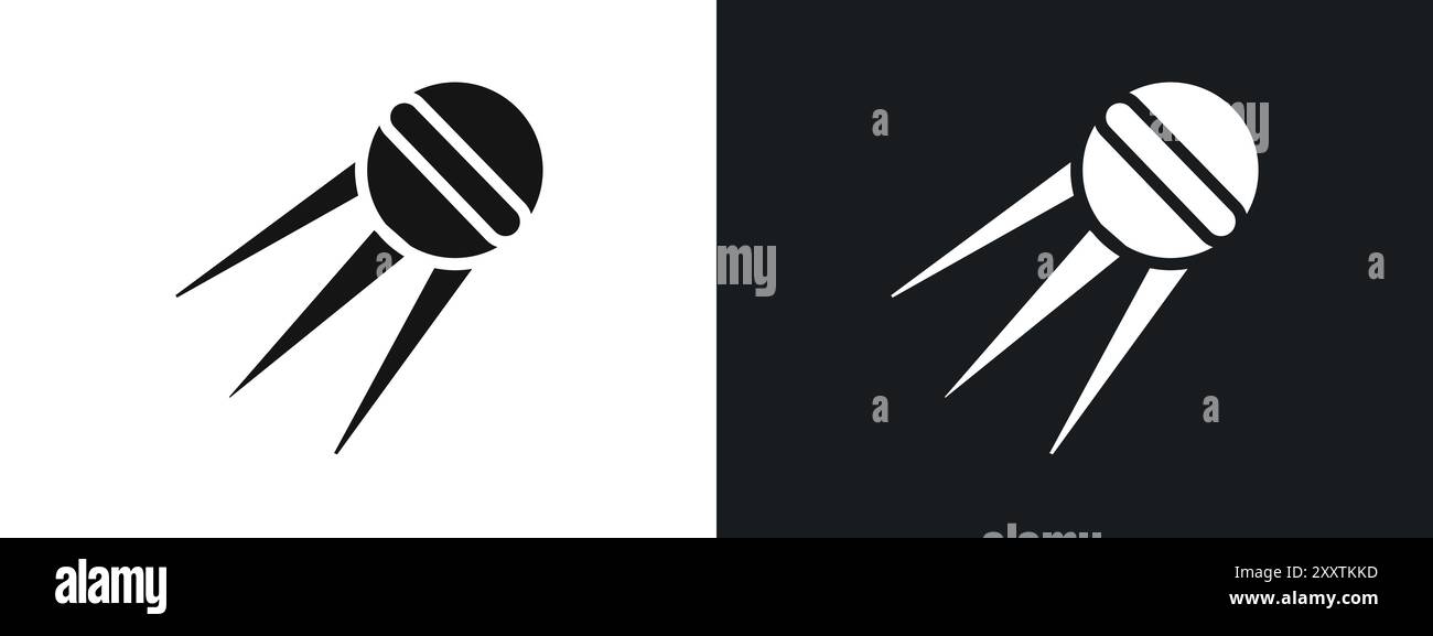 Linear sputnik icon linear vector graphics sign or symbol set for web app ui Stock Vector Image ...