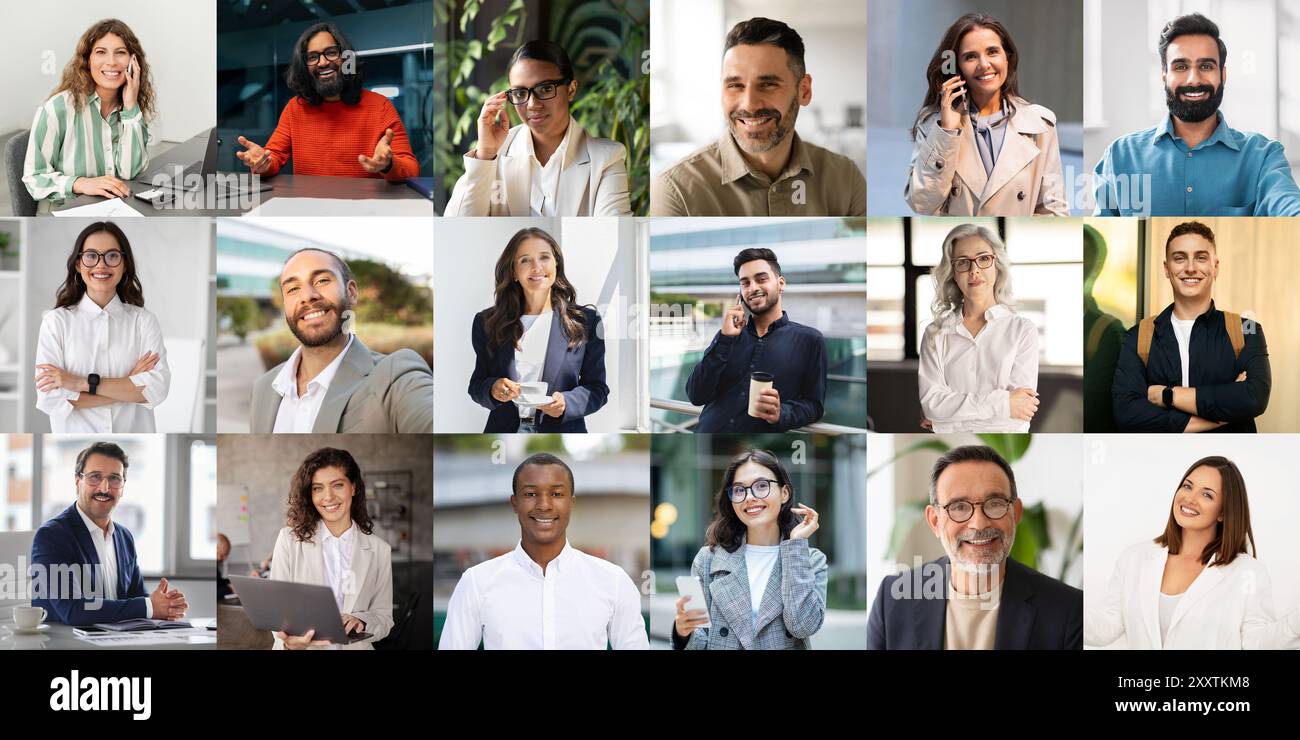 Multiethnic Group of Professionals Engaging in Various Activities Stock ...