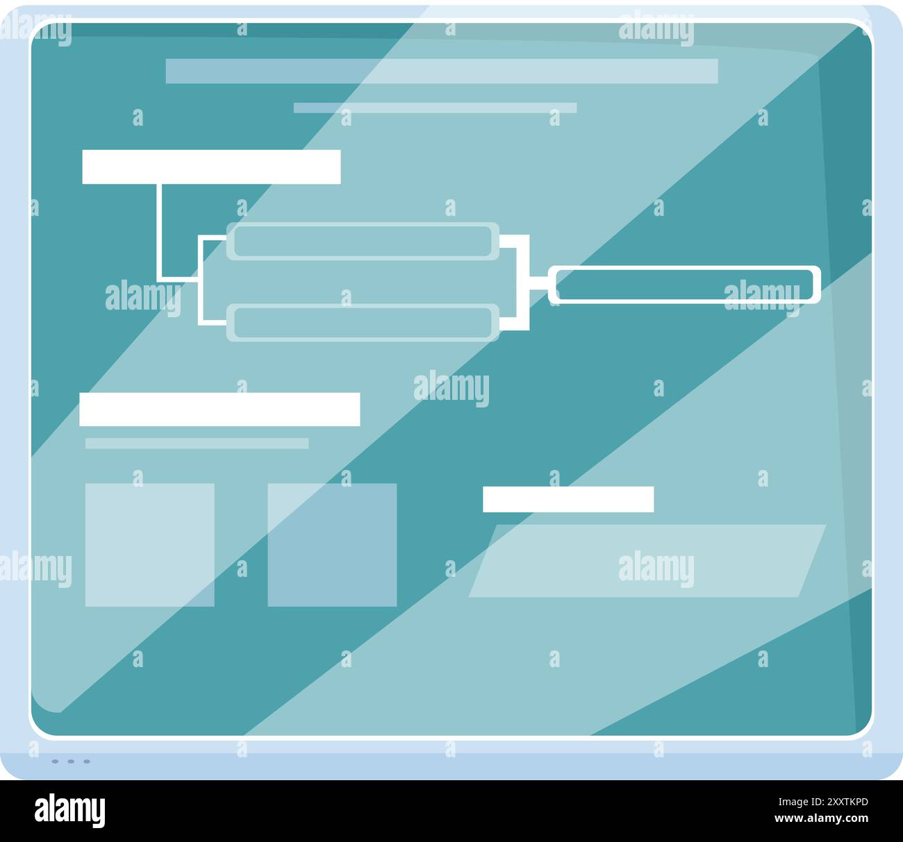 Modern touch screen display showing flowchart for business meeting ...