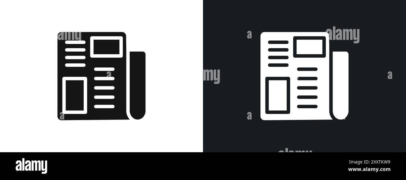 Newspaper icon linear vector graphics sign or symbol set for web app ui Stock Vector Image & Art ...