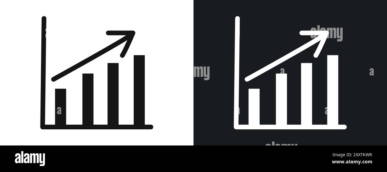 growth arrow bars icon linear vector graphics sign or symbol set for web app ui Stock Vector ...