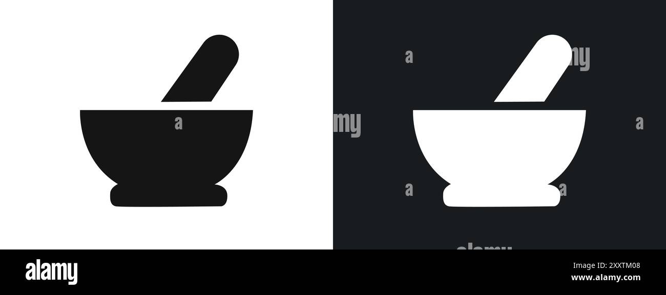 pestle and mortar icon linear vector graphics sign or symbol set for ...