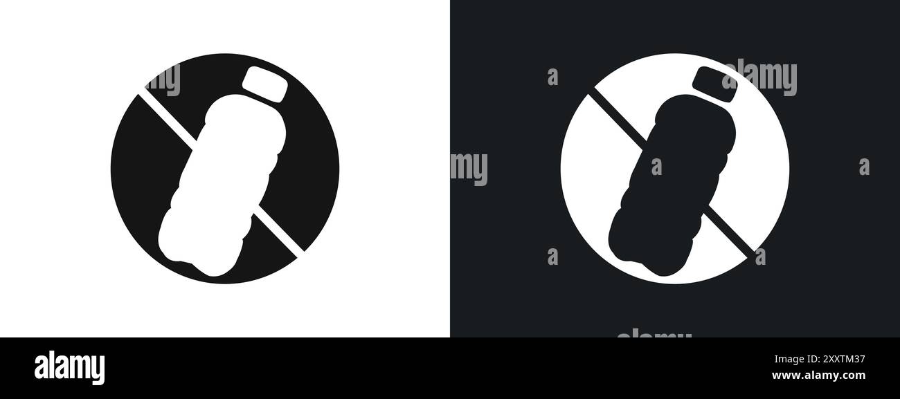 No plastic bottle icon linear vector graphics sign or symbol set for ...
