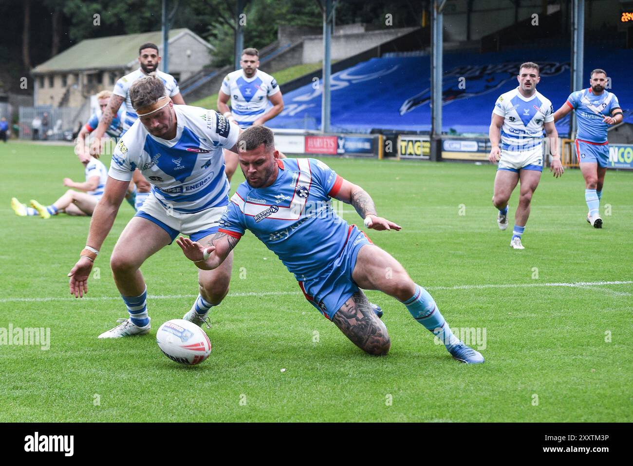 Halifax, England - 25th August 2024 - Wakefield Trinity's Liam Hood ...