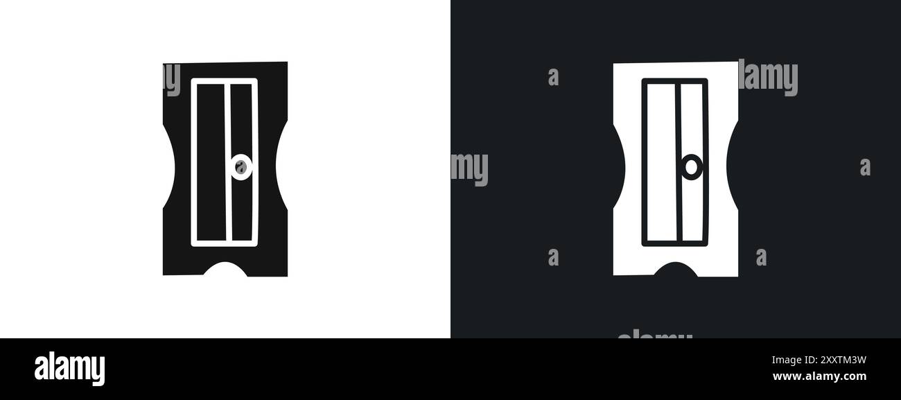 Pencil sharpener icon linear vector graphics sign or symbol set for web ...