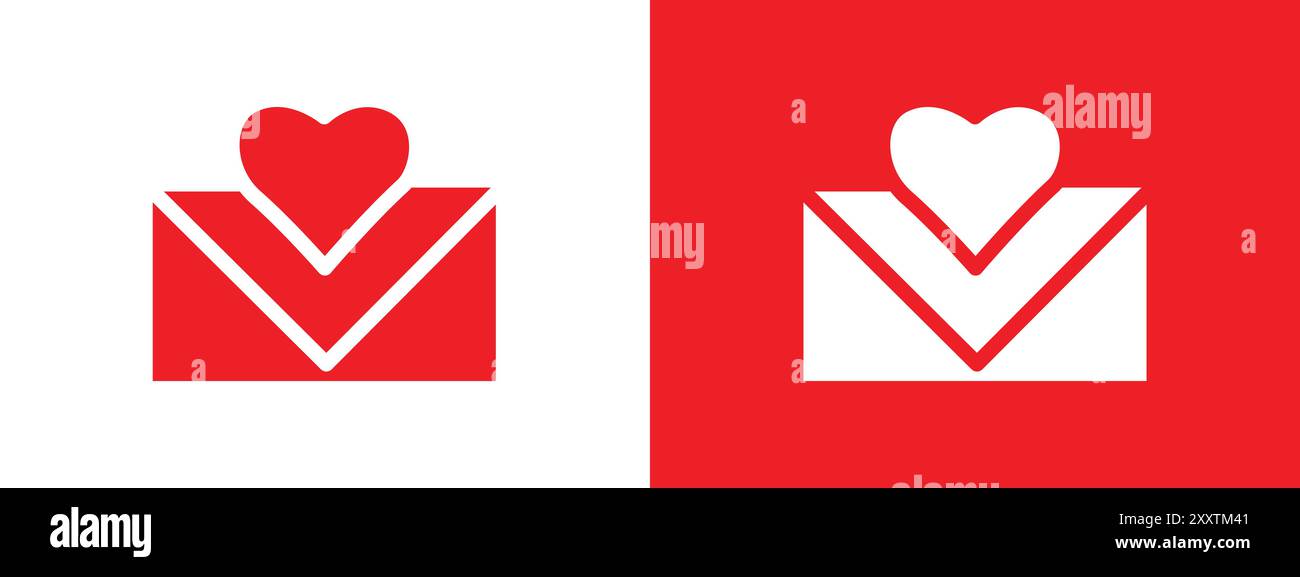 Love letter icon linear vector graphics sign or symbol set for web app ...