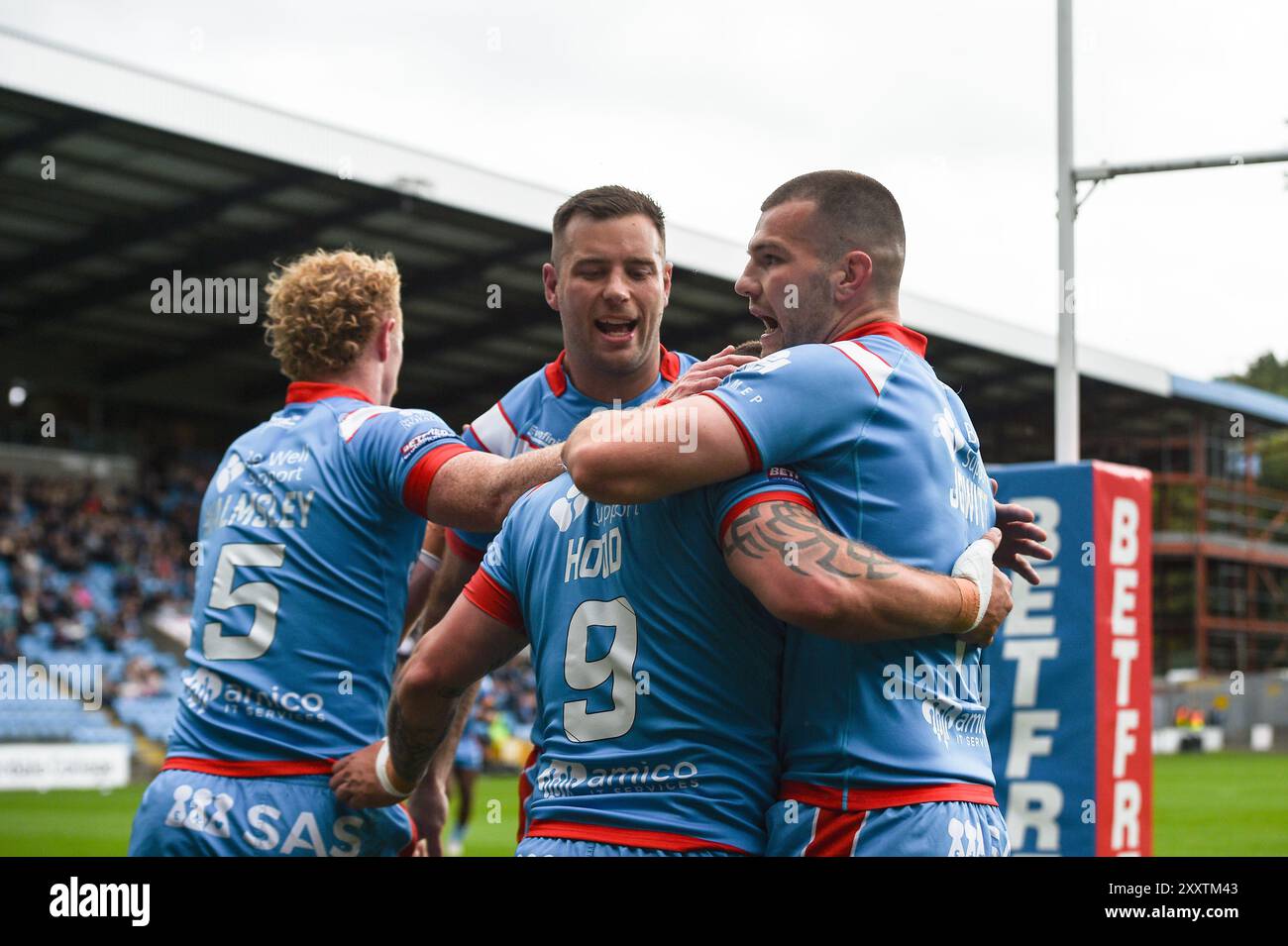 Halifax, England - 25th August 2024 - Wakefield Trinity's Liam Hood ...