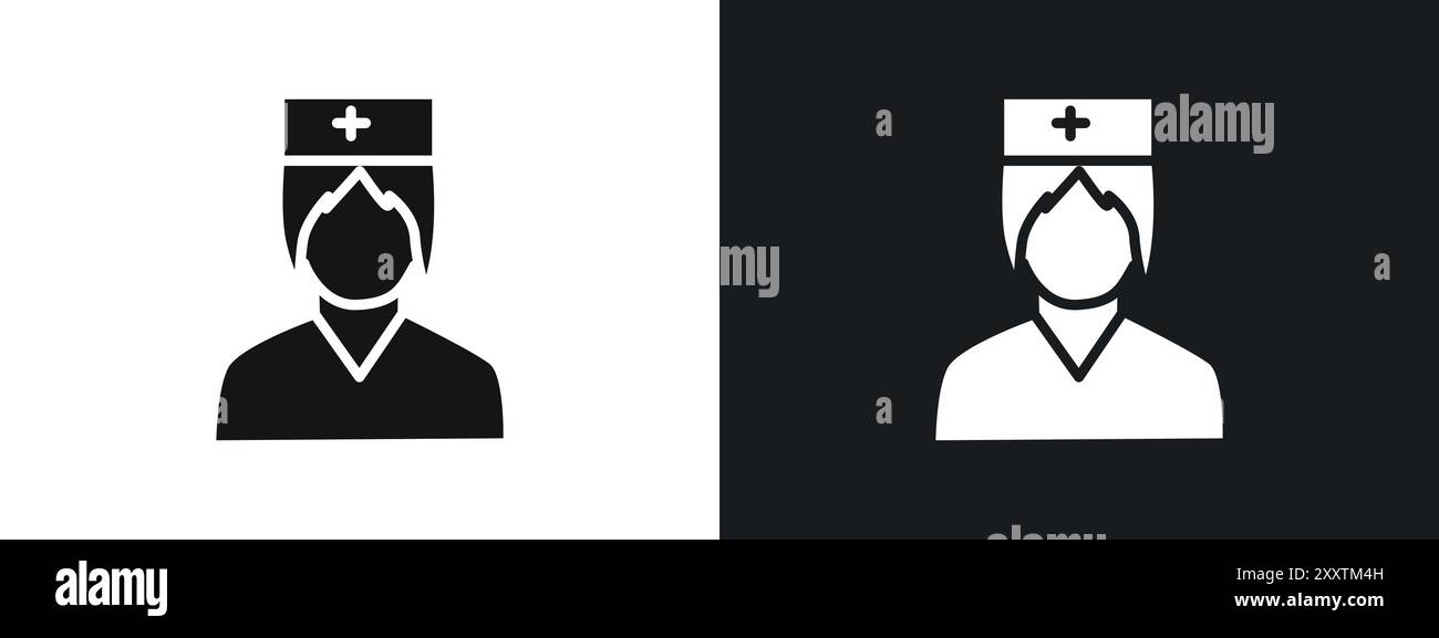 nurse icon linear vector graphics sign or symbol set for web app ui ...