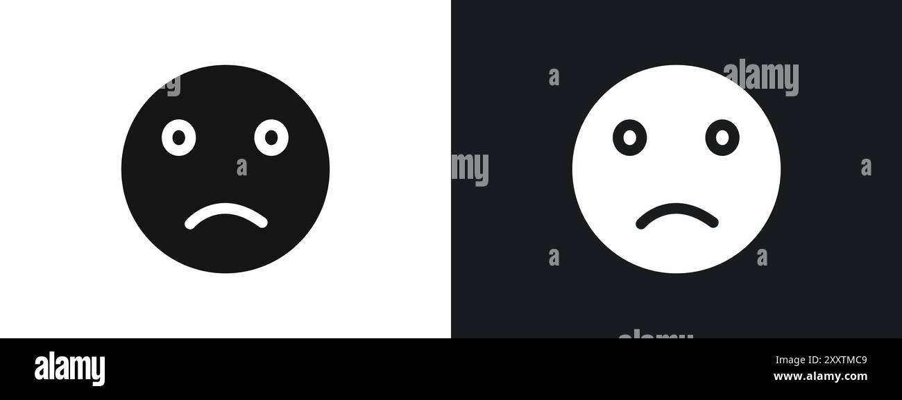 sad icon linear vector graphics sign or symbol set for web app ui Stock Vector Image & Art - Alamy