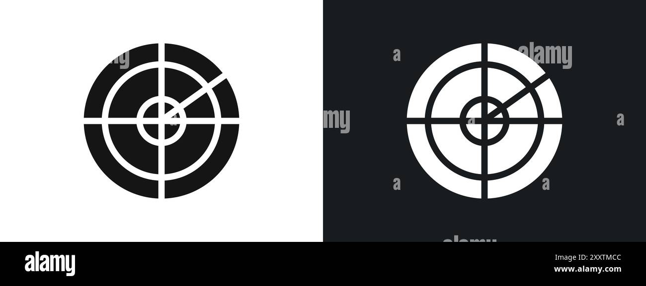 Radar Detection Icon Linear Vector Graphics Sign Or Symbol Set For Web