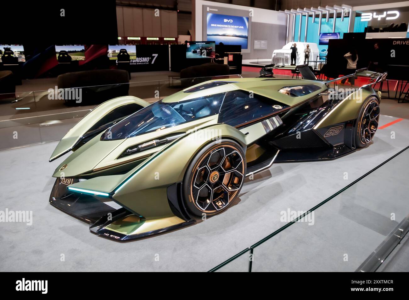 Lamborghini V12 Vision Gran Turismo car at the Geneva International ...