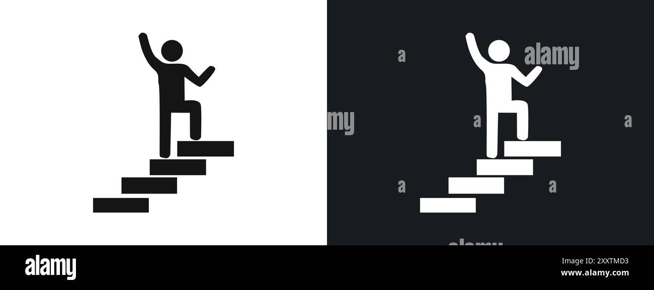 man on stairs icon linear vector graphics sign or symbol set for web app ui Stock Vector Image ...