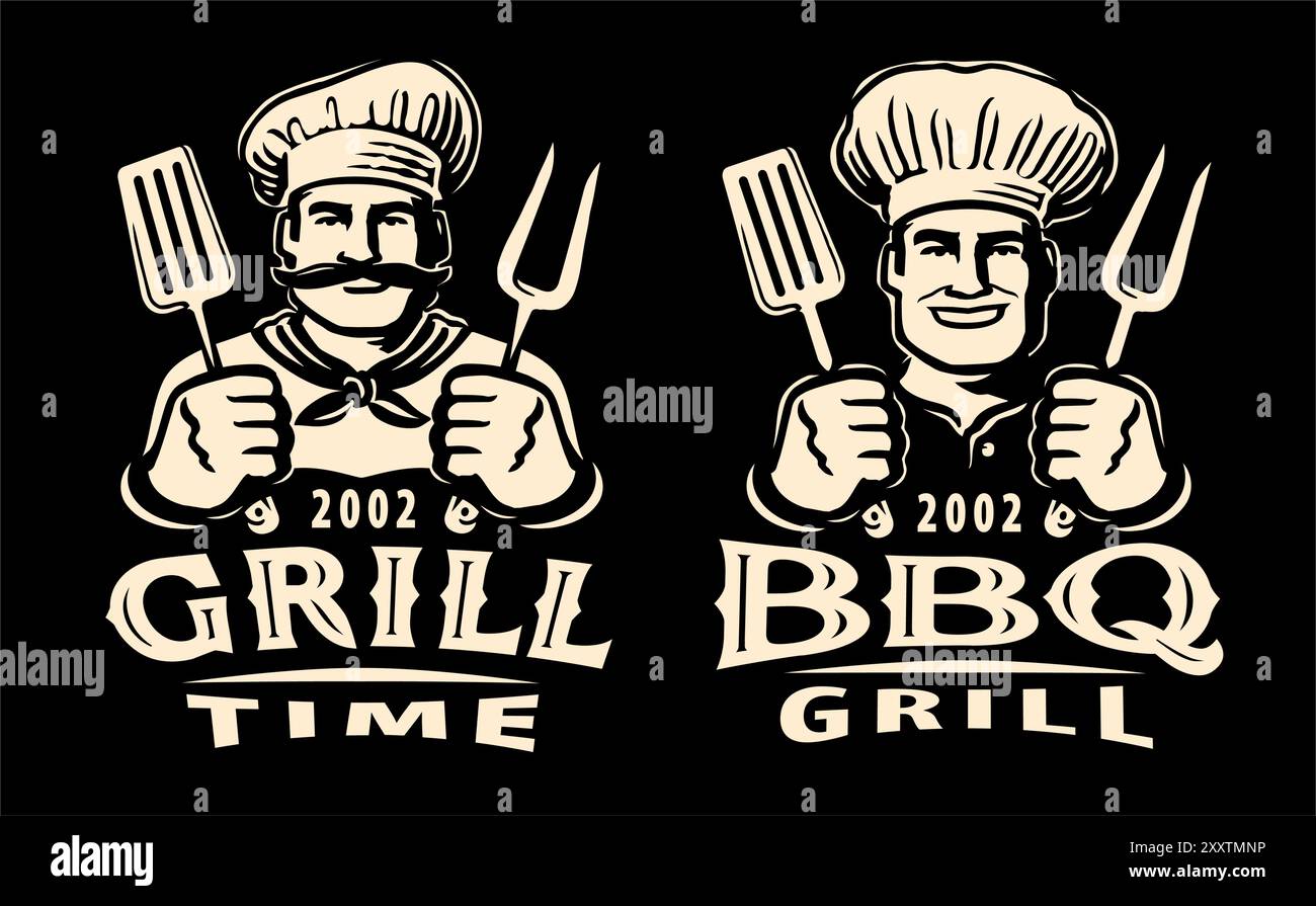Bbq burger cook Stock Vector Images - Alamy