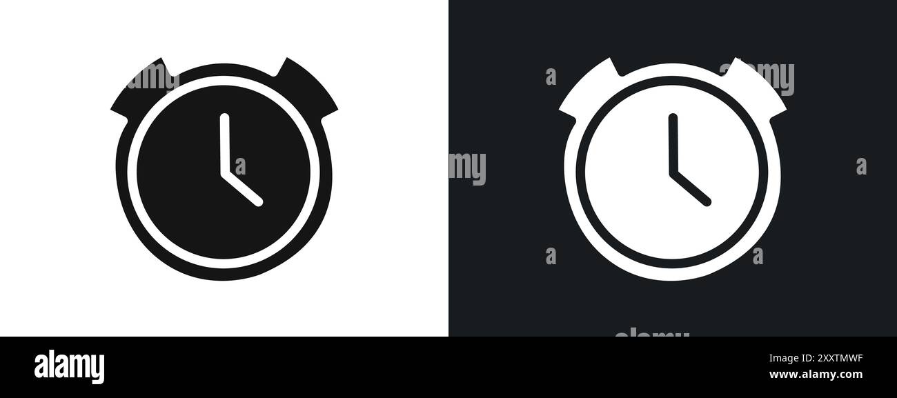 time clock watch icon linear vector graphics sign or symbol set for web ...