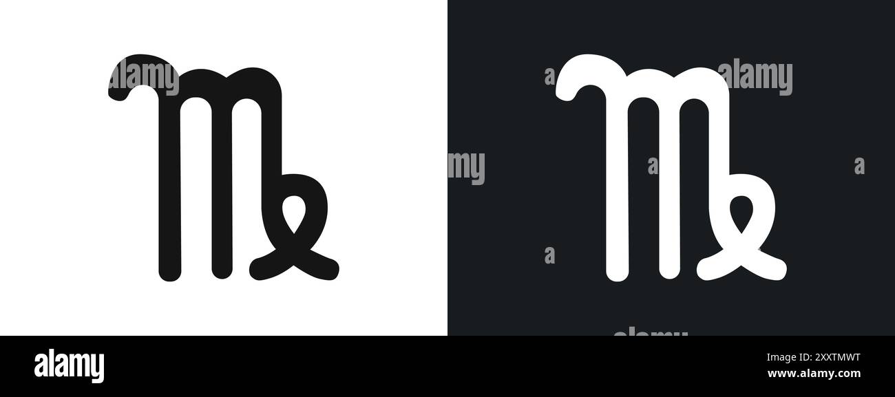 Virgo zodiac sign icon linear vector graphics sign or symbol set for ...