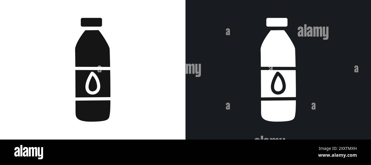 Water bottle icon linear vector graphics sign or symbol set for web app ...